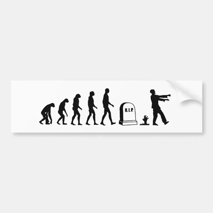 Zombie Evolution Bumper Sticker | Zazzle