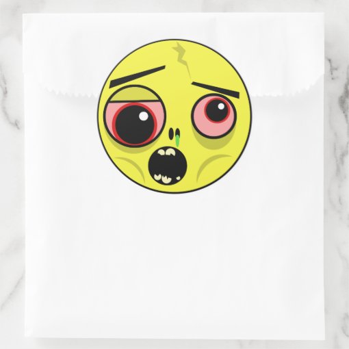 Zombie Face Classic Round Sticker | Zazzle