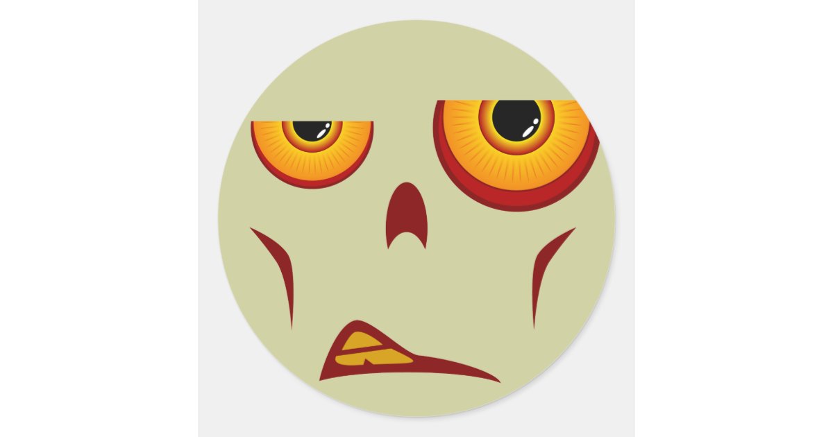 Zombie Face - Snarl Sticker | Zazzle