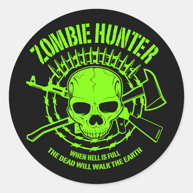 Zombie Hunter Sticker | Zazzle