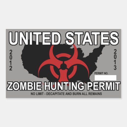 Zombie Hunting License Sticker