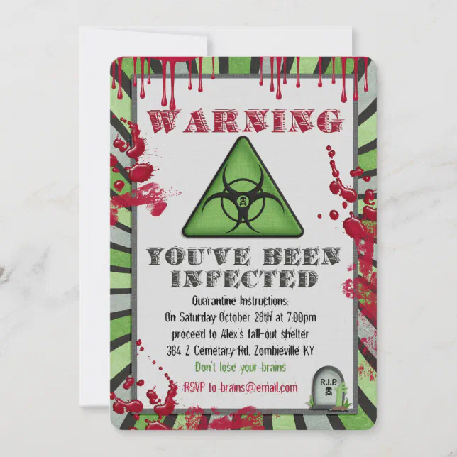 Zombie Infection Party Invitation | Zazzle