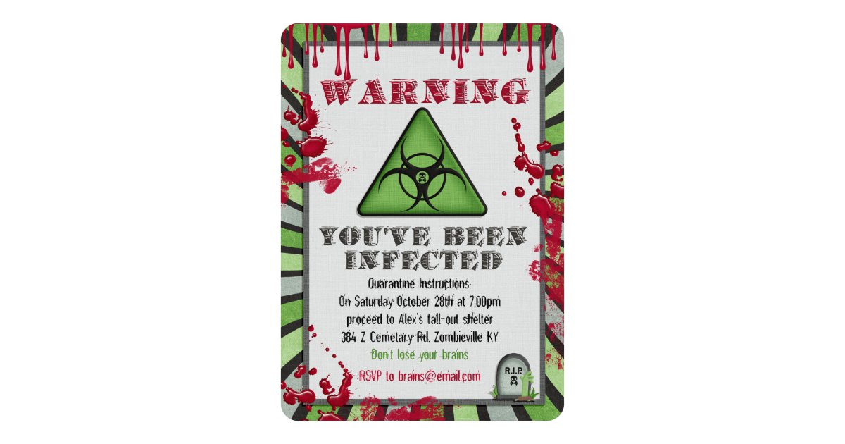 Zombie Infection Party Invitation | Zazzle.com