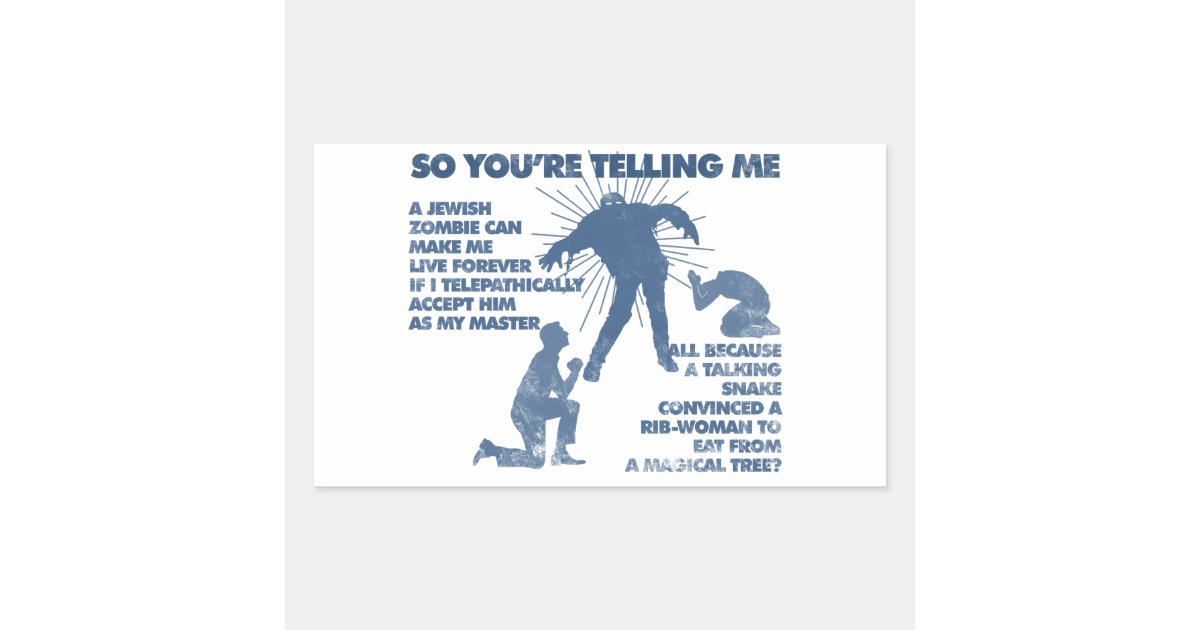 Zombie Jesus Rectangular Sticker | Zazzle
