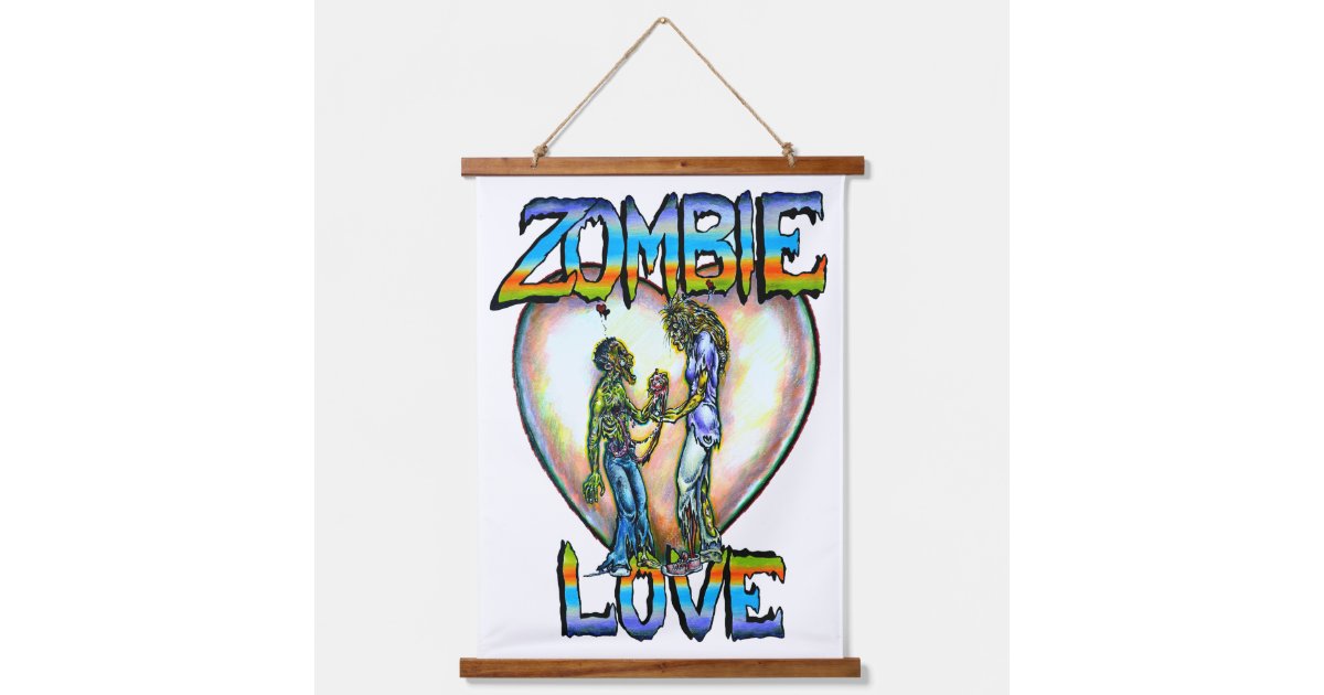 "Zombie Love" Art of Rebecca O'Donnell Hanging Tapestry | Zazzle