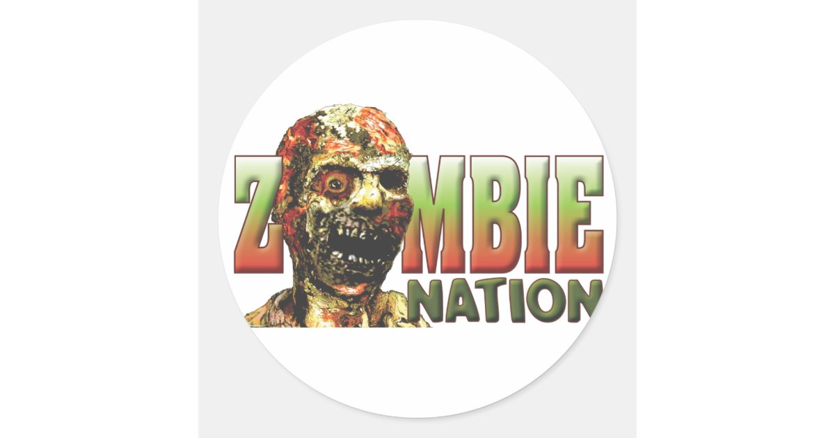 Zombie Nation Classic Round Sticker | Zazzle