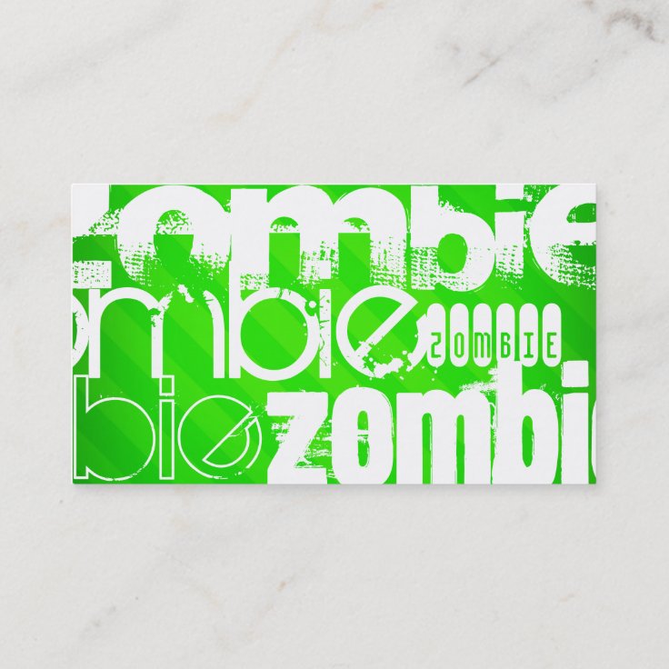Zombie; Neon Green Stripes Business Card | Zazzle