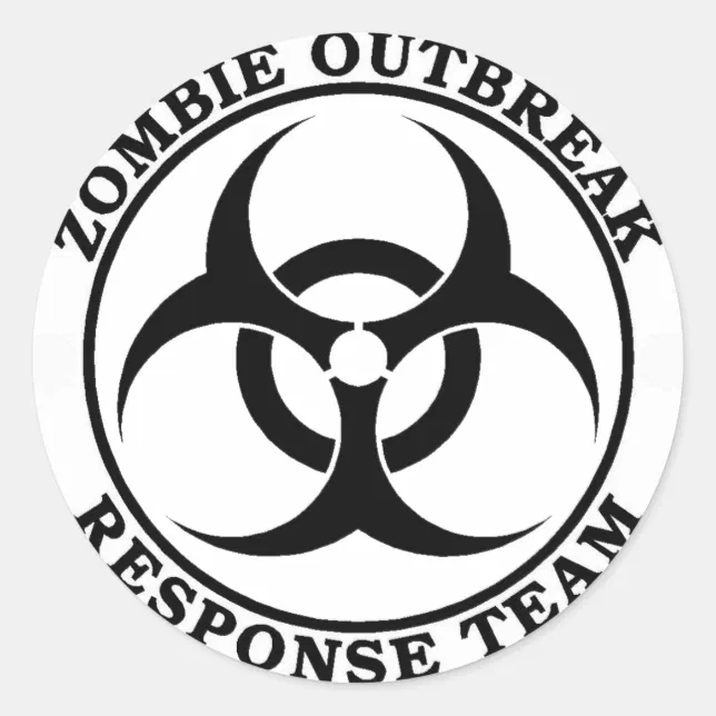 Zombie Outbreak Response Team (Biohazard) Classic Round Sticker | Zazzle