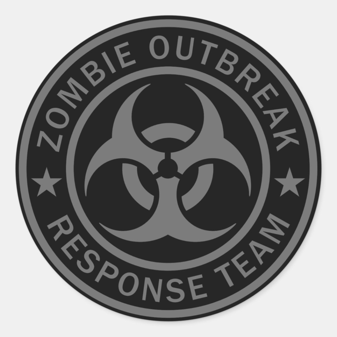 Zombie Outbreak Response Team Classic Round Sticker | Zazzle