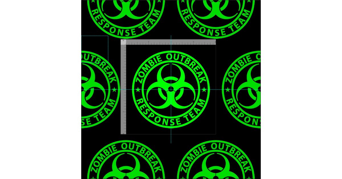 Zombie Outbreak Response Team Neon Green Fabric | Zazzle