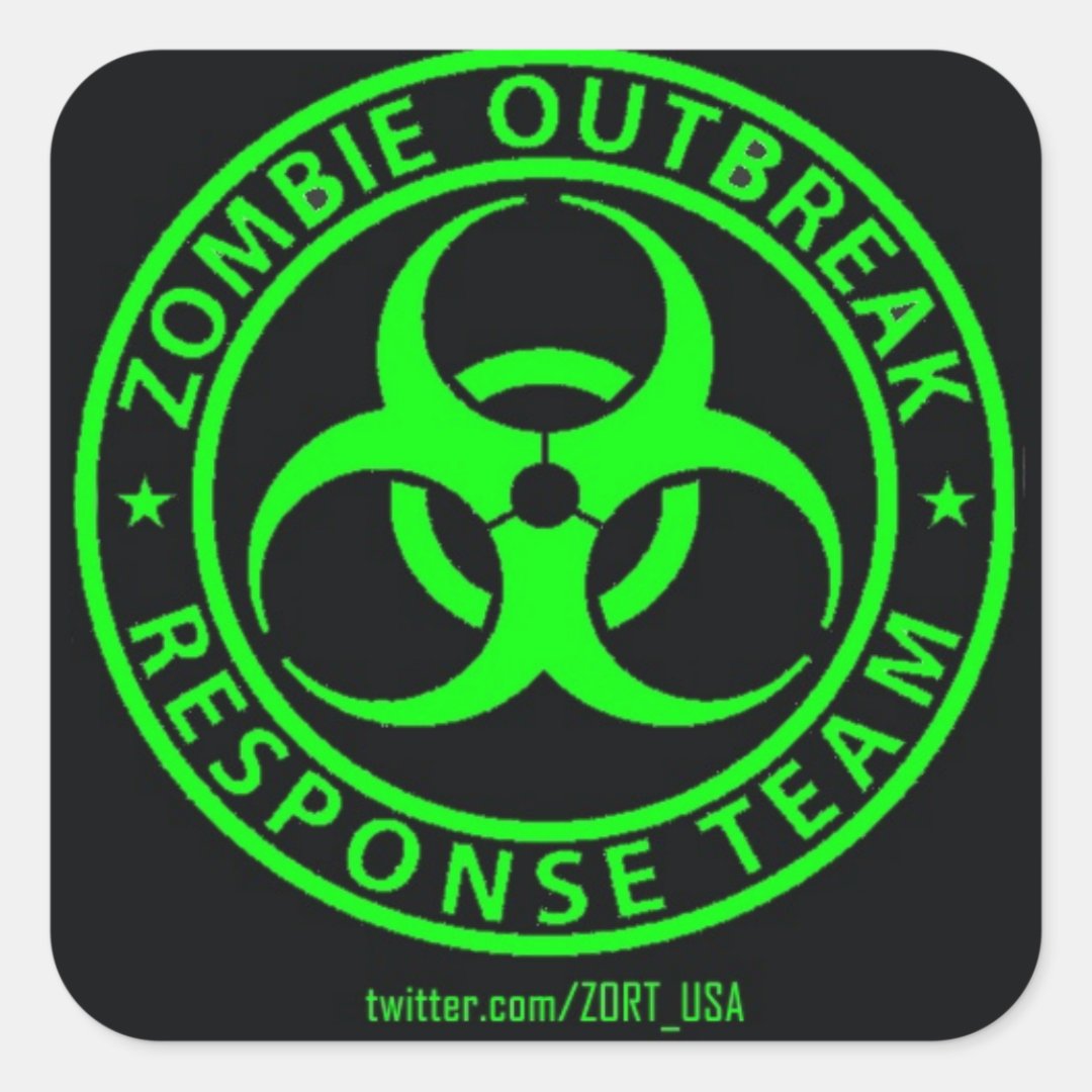 Zombie Outbreak Response Team USA Square Sticker | Zazzle