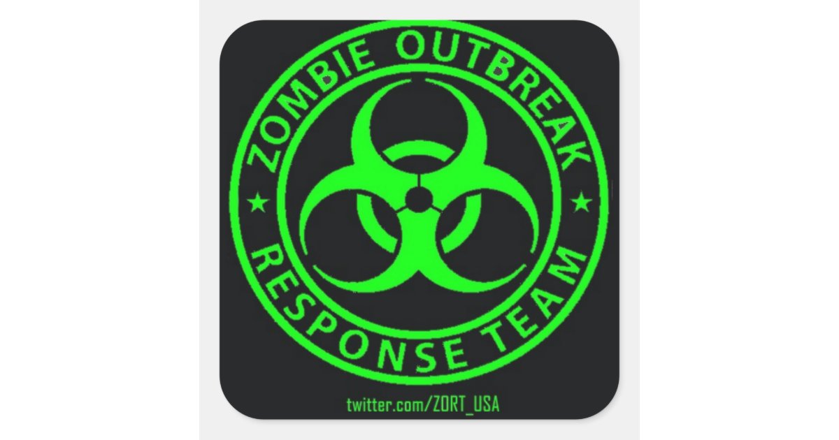 Zombie Outbreak Response Team USA Square Sticker | Zazzle