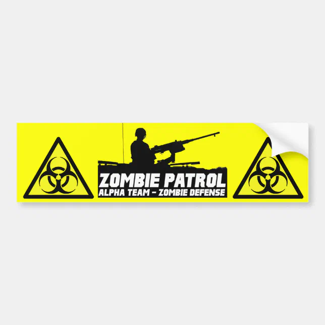 Zombie Patrol - Alpha Team Bumper Sticker | Zazzle
