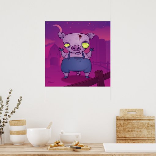 Zombie Pig Poster | Zazzle
