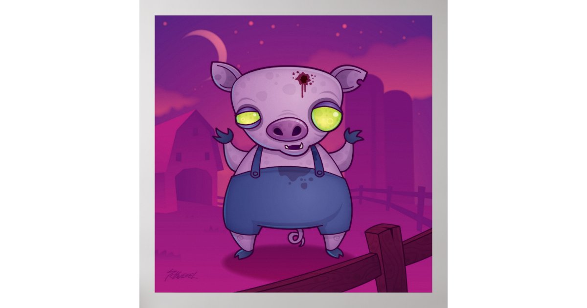 Zombie Pig Poster | Zazzle