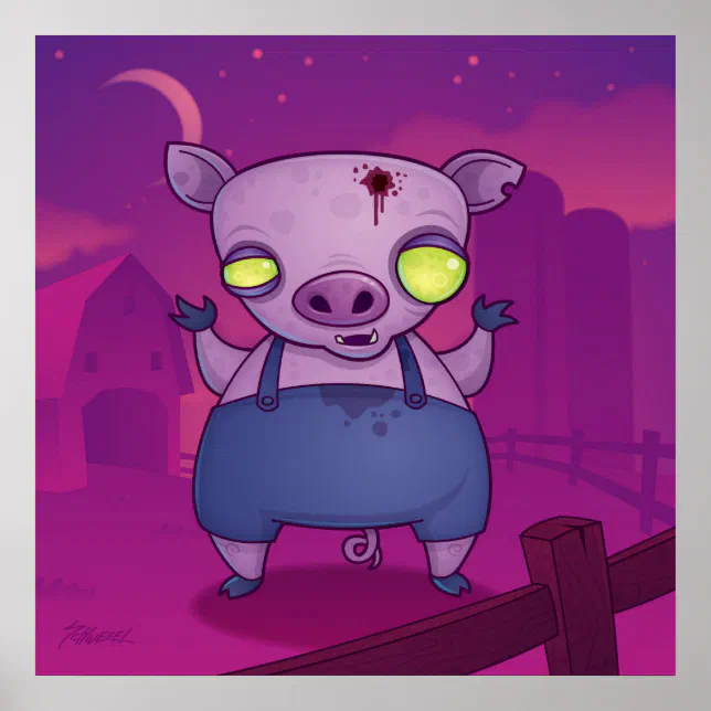 Zombie Pig Poster | Zazzle