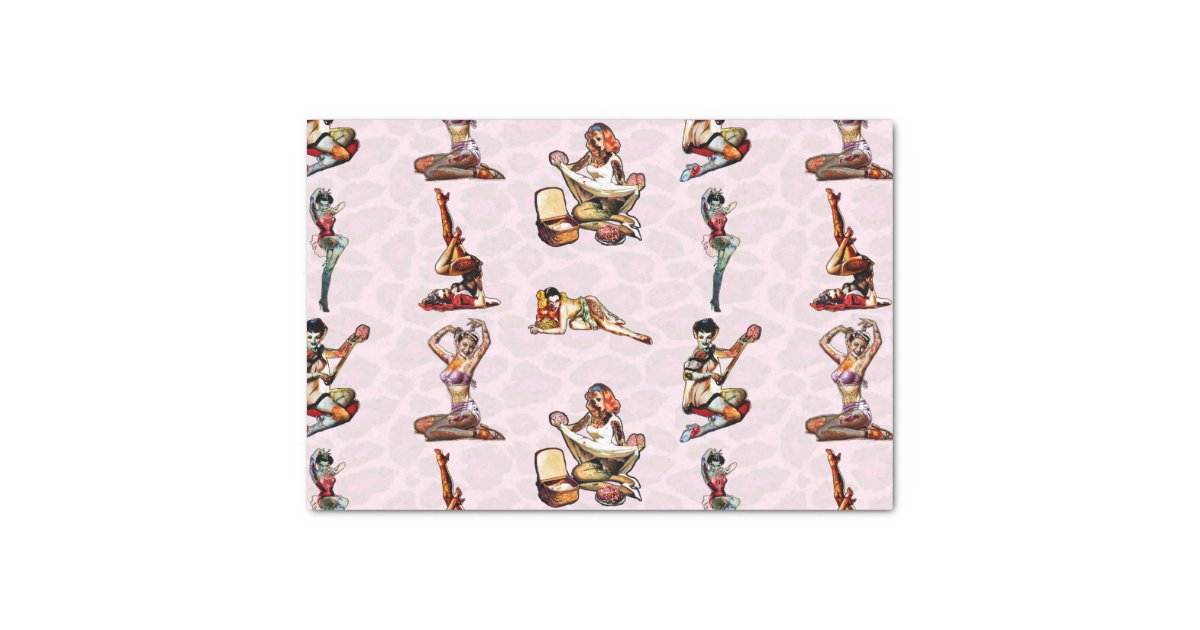 Zombie Pin Ups Tissue Paper | Zazzle
