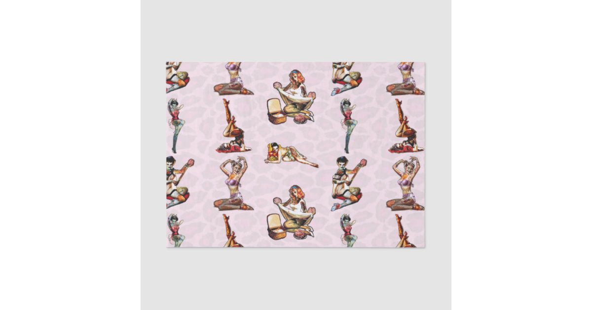 Zombie Pin Ups Tissue Paper | Zazzle