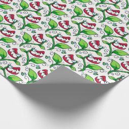 Zombie plants pattern wrapping paper | Zazzle