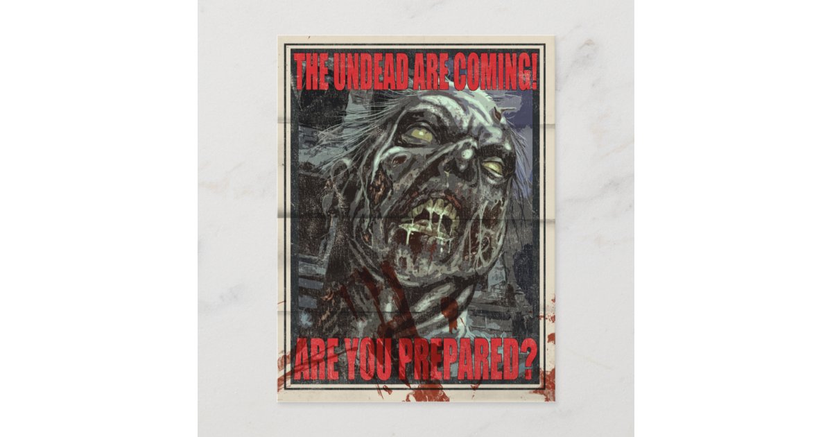 Zombie Propaganda Poster Postcard | Zazzle