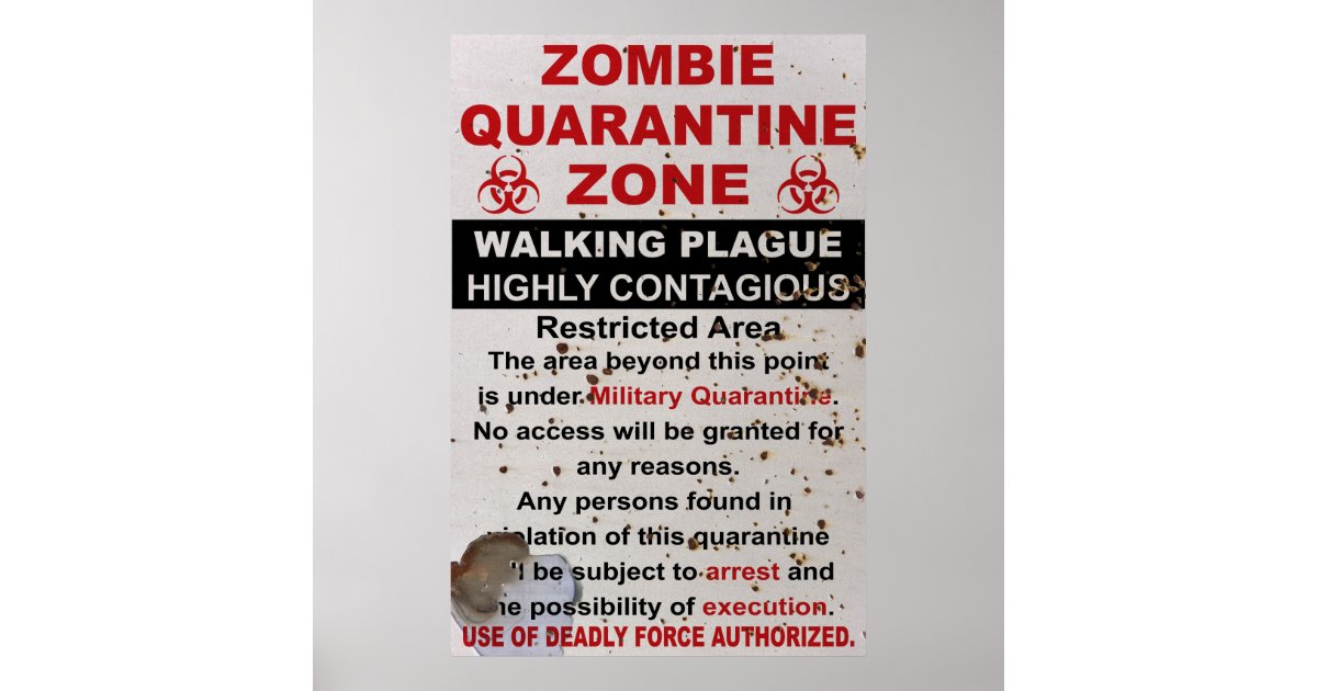Zombie Quarantine Military Sign | Zazzle