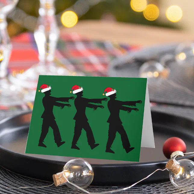 Zombie Santa Funny Green Christmas Humor Holiday Card | Zazzle