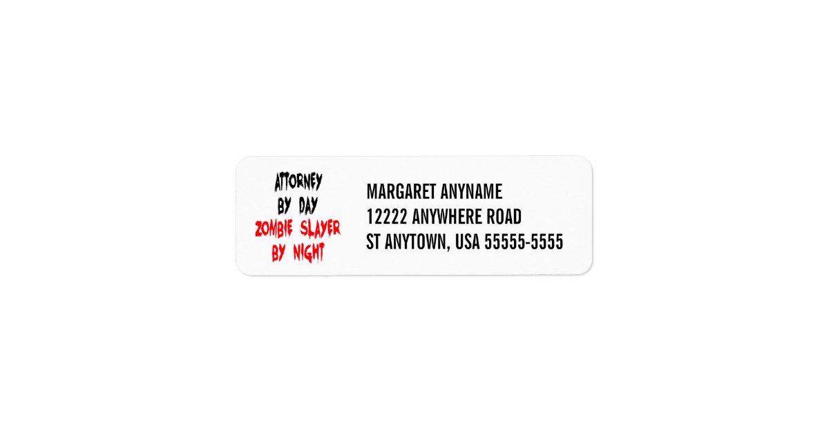 Zombie Slayer Attorney Label | Zazzle