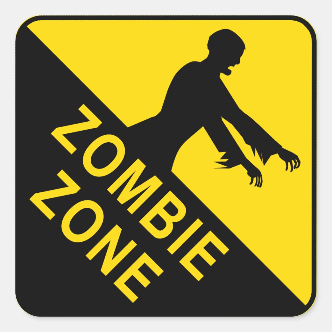 Zombie Square Stickers | Zazzle