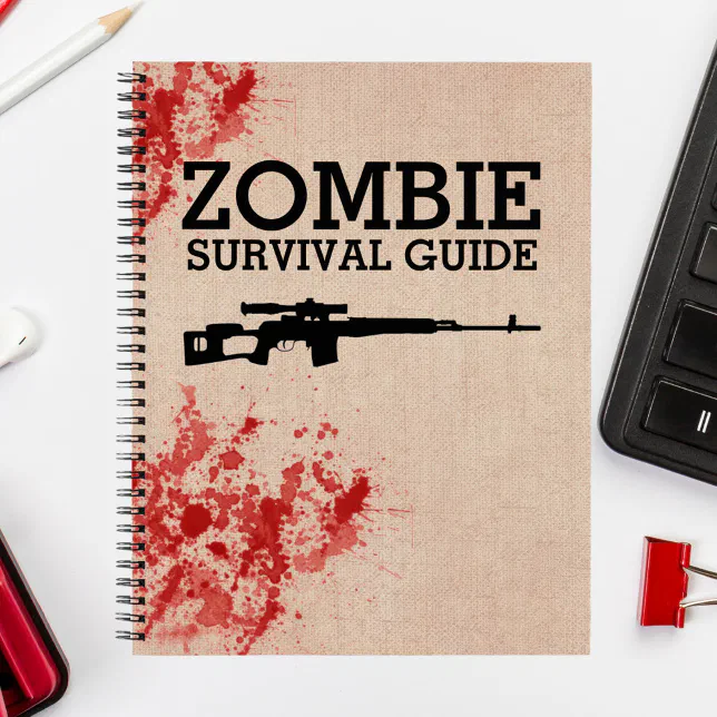 Zombie Survival Guide Funny Notebook | Zazzle