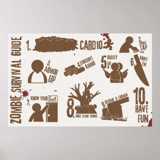 Zombie Survival Guide Poster | Zazzle.com