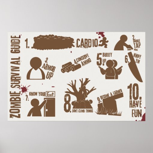 Zombie Survival Guide Poster | Zazzle
