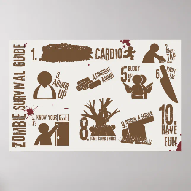 Zombie Survival Guide Poster | Zazzle