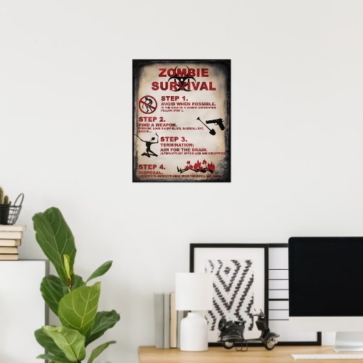 ZOMBIE SURVIVAL POSTER | Zazzle