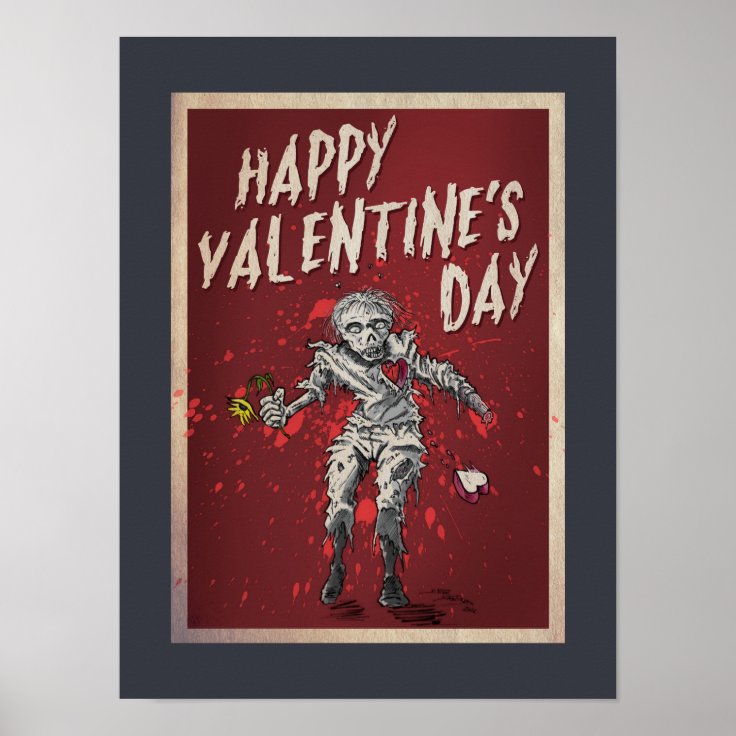Zombie Valentine's Day Poster | Zazzle