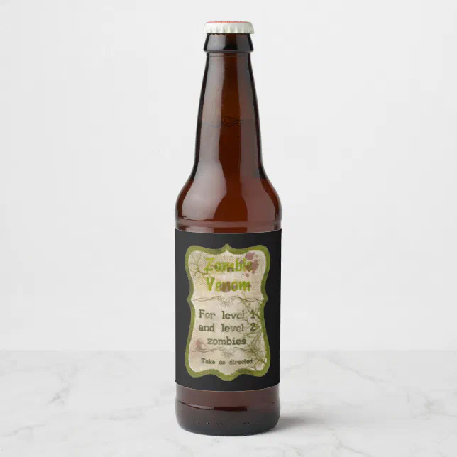 Zombie Venom Beer Bottle Labels | Zazzle