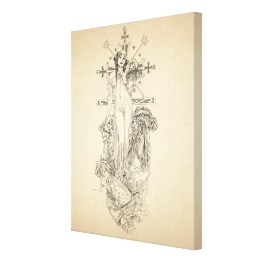 Zombie Voodoo Priestess Art Nouveau Canvas Print | Zazzle