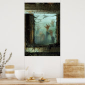 zombies outside a window poster | Zazzle