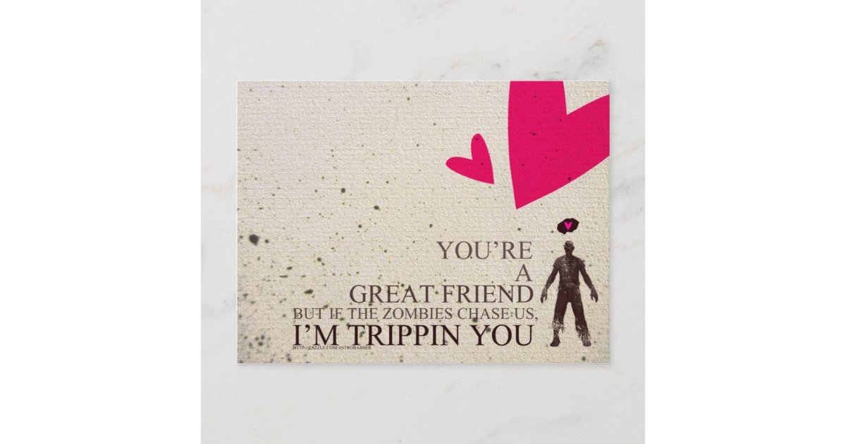 Zombies valentines postcard | Zazzle