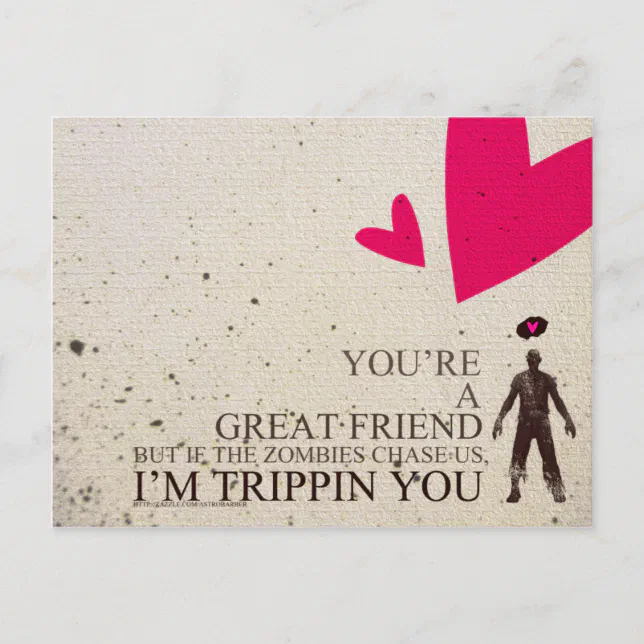 Zombies valentines postcard | Zazzle