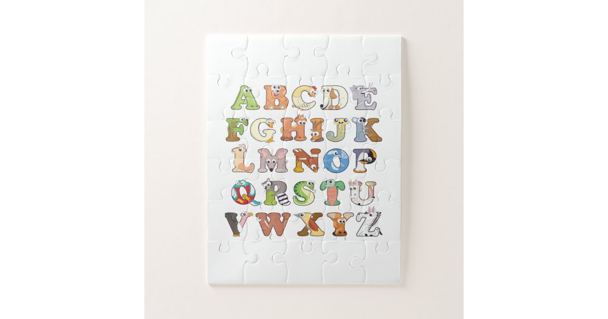 Zoo Animal Alphabet Letters ABCs Learning Jigsaw Puzzle | Zazzle