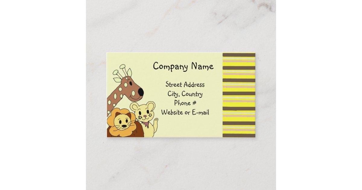 Zoo Animal Business Card | Zazzle
