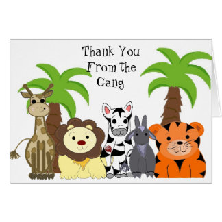 Zoo Animal Thank You Cards | Zazzle