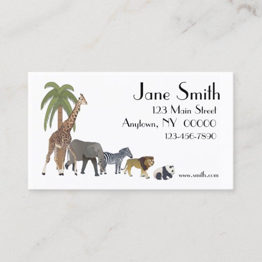 Zoo Animals Business Card | Zazzle.com