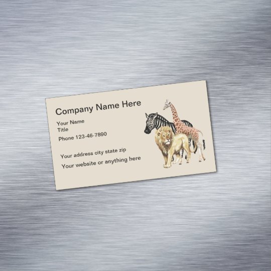 Zoo Animals Design Magnetic Business Card | Zazzle.com