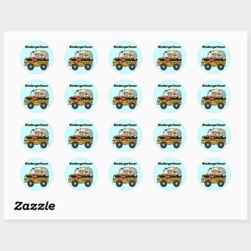 Zoo Animals Kindergartener Classic Round Sticker | Zazzle