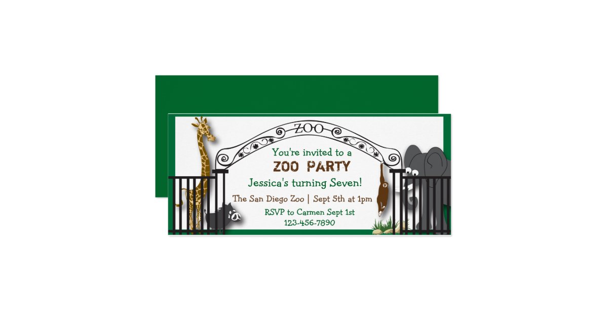 Zoo Party Invitation | Zazzle.com