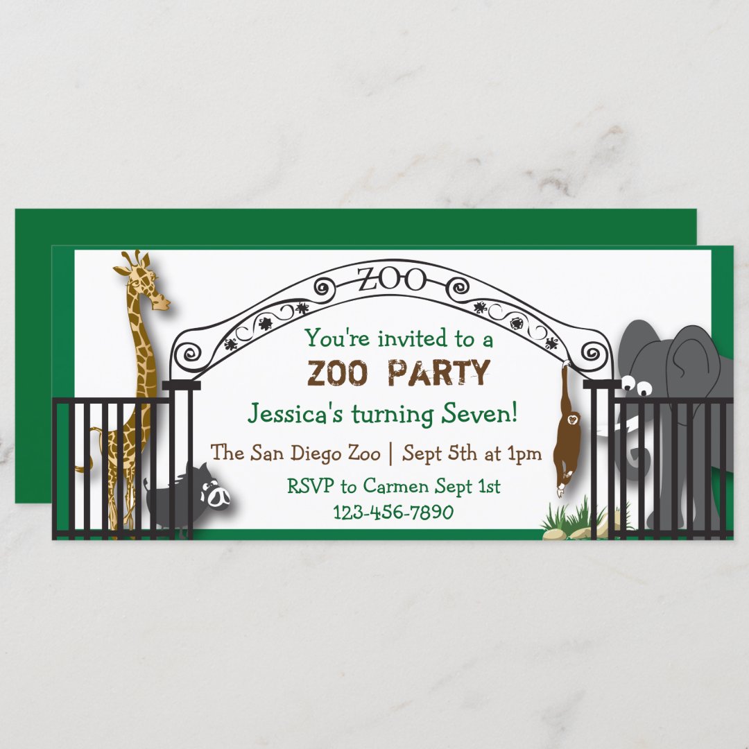 Zoo Party Invitation | Zazzle