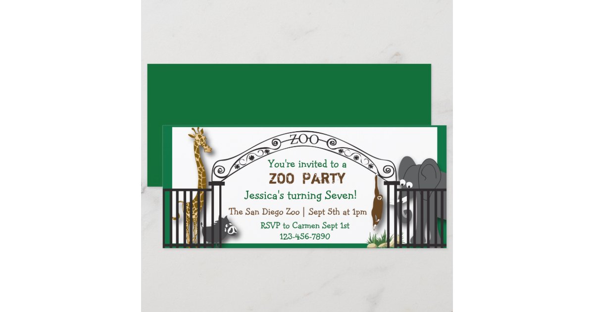 Zoo Party Invitation | Zazzle