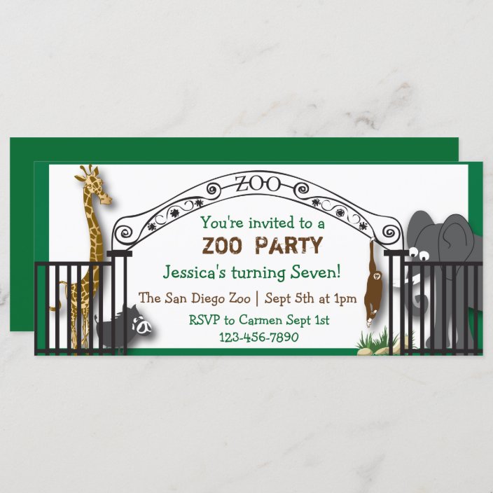 Zoo Party Invitation | Zazzle.com