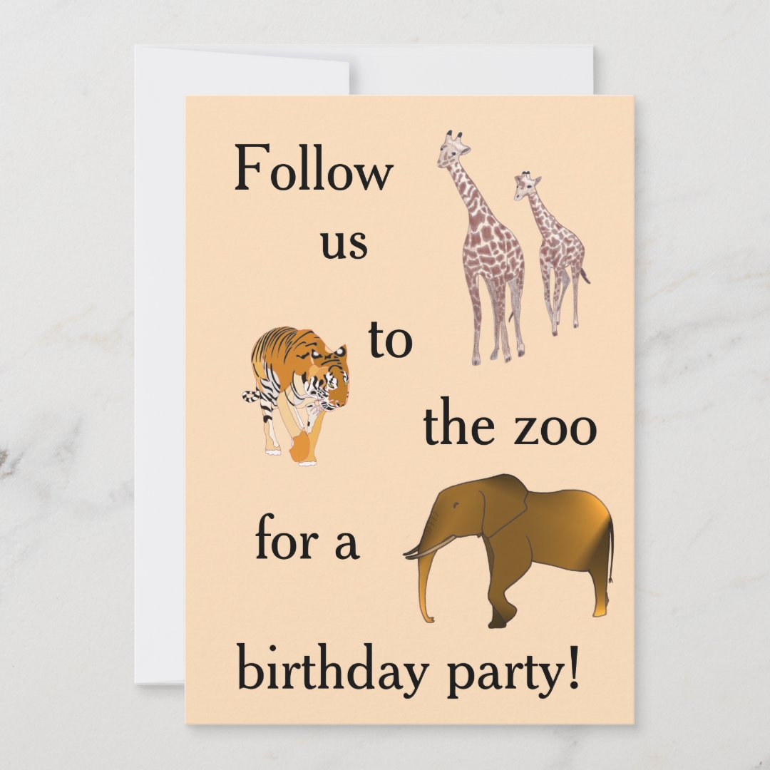Zoo Themed Birthday Party Invitations | Zazzle